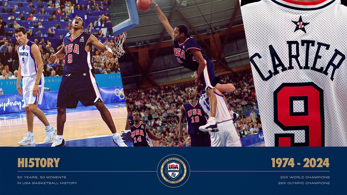 HI5T0RY: Vince Carter’s Dunk of Death at the 2000 Olympics - USA Basketball